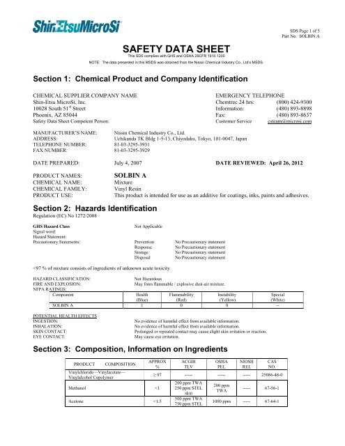 Solbin A - Shin-Etsu MicroSi, Inc.