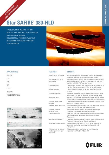 Star SAFIRE 380-HLD - A4 06012012.indd - FLIR.com - FLIR Systems
