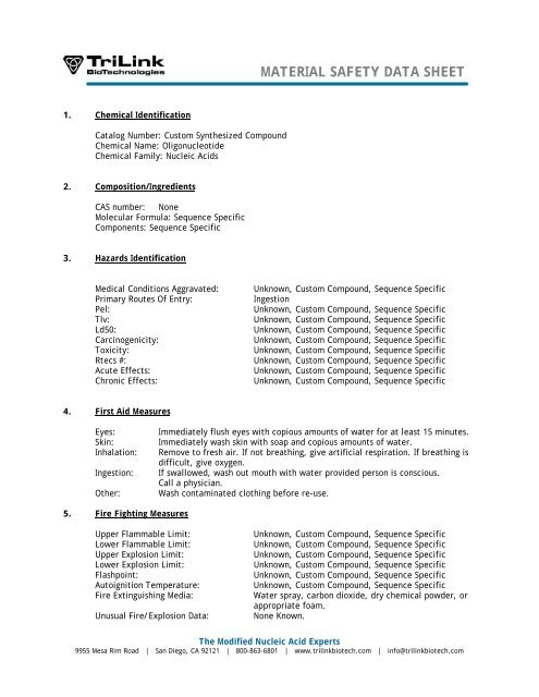 MSDS - TriLink BioTechnologies