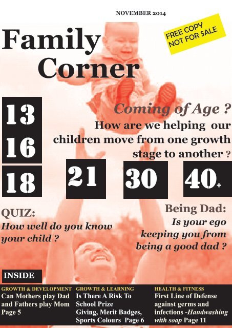 Family Corner 13 16 18 21 30 40+