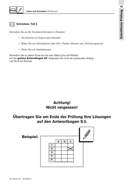 Schriftliche Prüfung 18