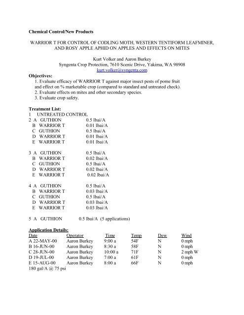 Kurt Volker and Aaron Burkey - TFREC Entomology