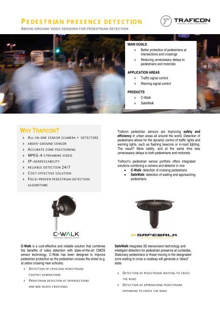 PEDESTRIAN PRESENCE DETECTION - Traficon
