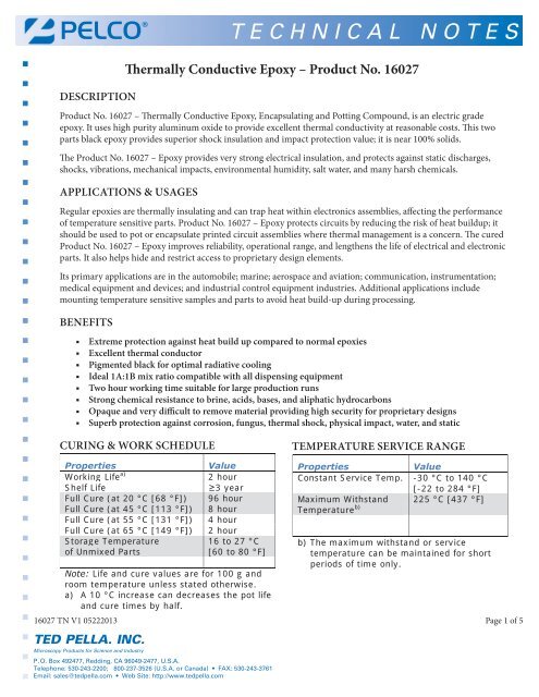 Technical Notes (251KB PDF) - Ted Pella, Inc.
