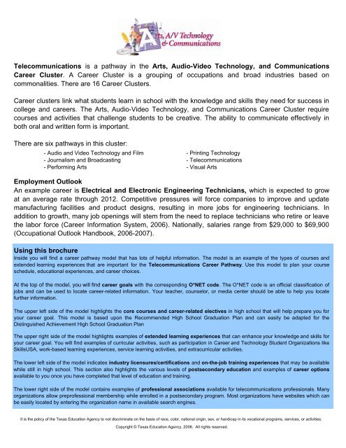 Telecommunications Career Cluster - Achieve Texas