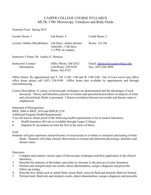 (Template for CC course syllabus – edit out ... - Casper College