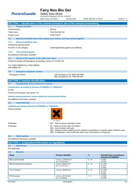 Fairy Non Bio Gel - ScienceInTheBox