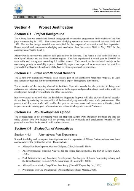Section 4 Project Justification Grange Resources