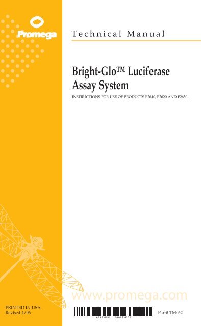 Bright-Gloâ ¢ Luciferase Assay System