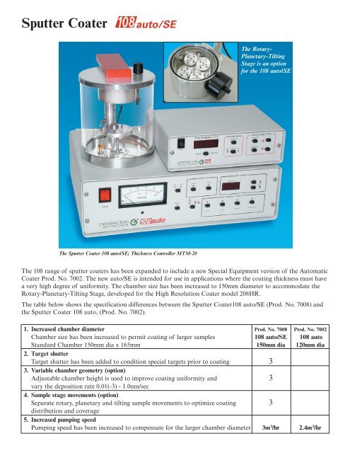 Sputter Coater auto/SE - Ted Pella, Inc.