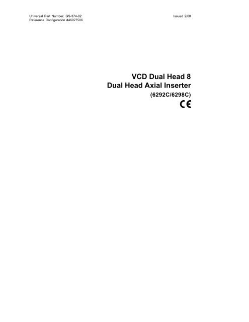 VCD Dual Head 8 Dual Head Axial Inserter - Universal Instruments ...