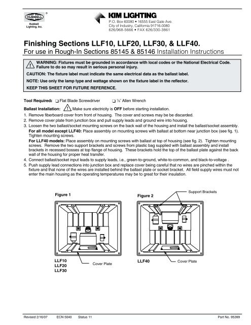 LLF10-LLF40 Install - Kim Lighting