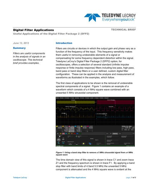Digital Filter Applications - Teledyne LeCroy