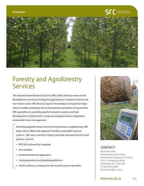 Forestry and Agroforesty Services Fact Sheet - SRC