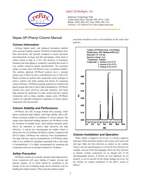 Sepax GP-Phenyl Column Manual Sepax Technologies, Inc.