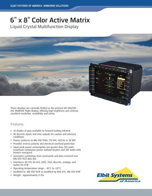 6â x 8â Color Active Matrix - Elbit Systems of America