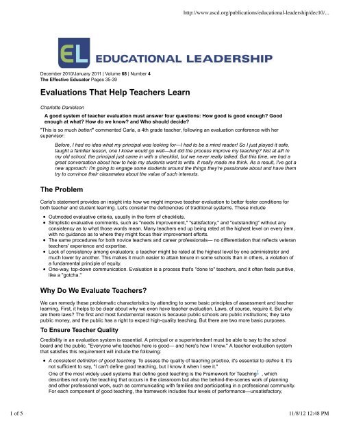 Evaluations That Help Teachers Learn