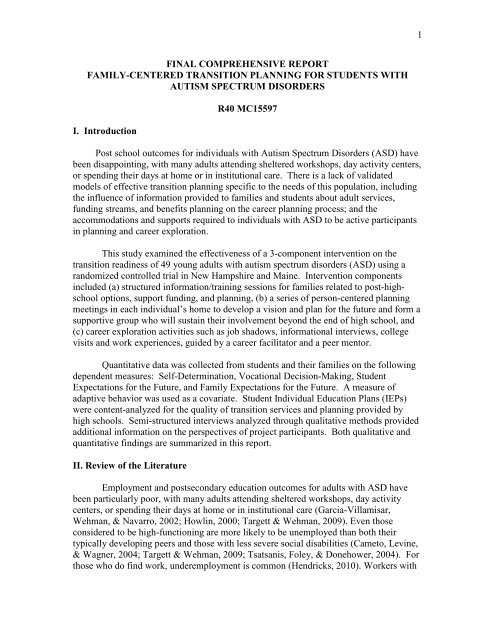 FINAL COMPREHENSIVE REPORT