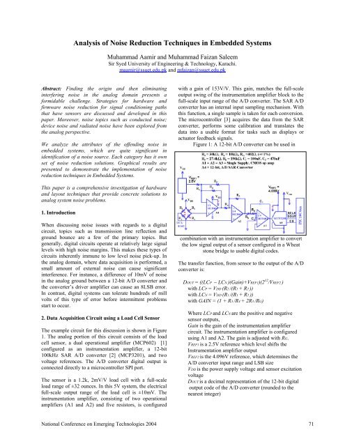 Analysis Of Noise Reduction Techniques In Embedded Citeseerx