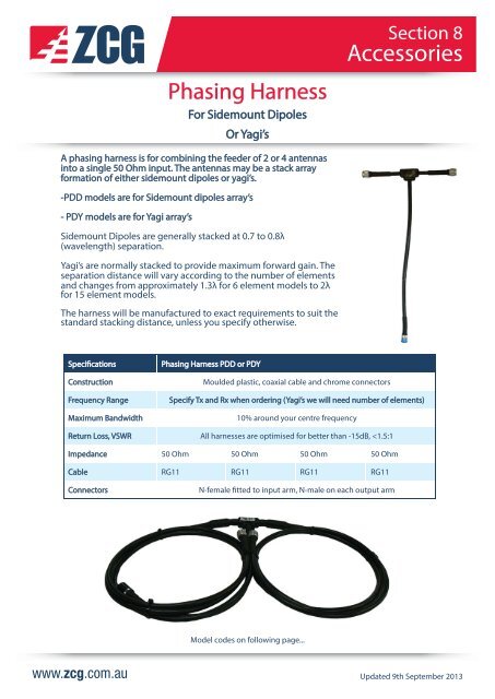 Phasing Harness for Sidemount Dipole and Yagi Stack ... - ZCG Scalar