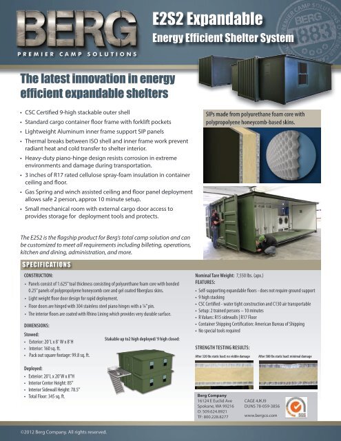 E2S2 Expandable - BERG-Premier Camp Solutions