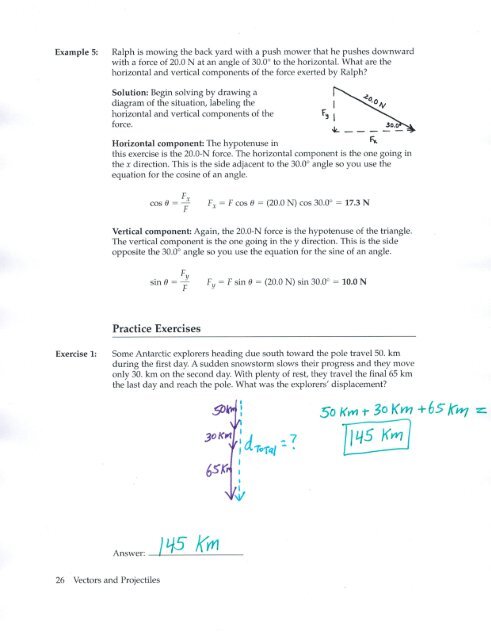 Answers to Vector Worksheet