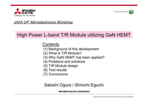 High Power L-band T/R Module utilizing GaN HEMT