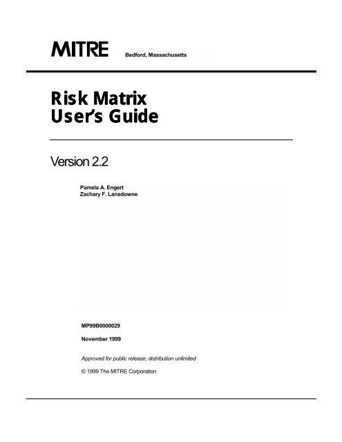 Risk Matrix User’s Guide