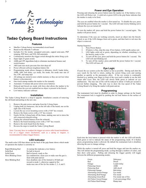 Cyborg 2005 Board - Tadao Technologies