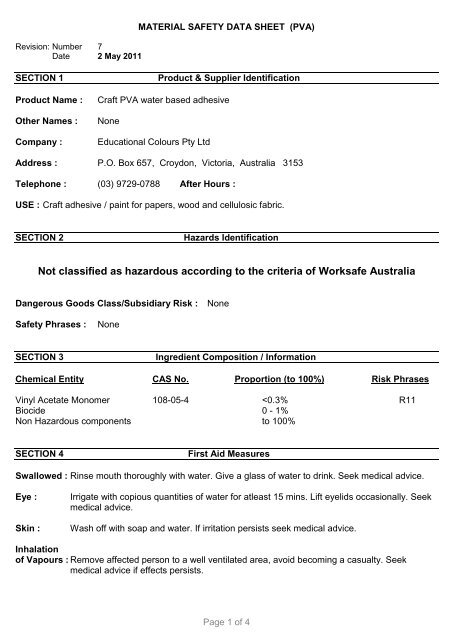 PVA - Educational Colours
