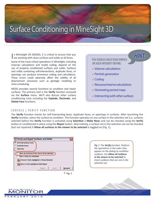 Surface Conditioning (February 2010) - Mintec, Inc.