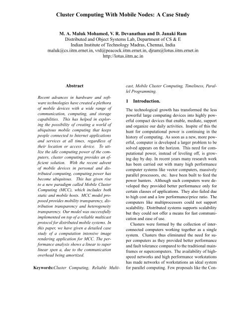 Cluster Computing With Mobile Nodes Distributed And Object 0665