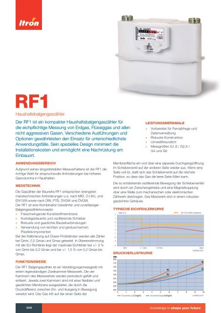 HaushaltsbalgengaszÃ¤hler Der RF1 ist ein kompakter ... - Itron