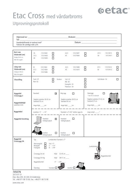Etac Cross VB - ETAC docs