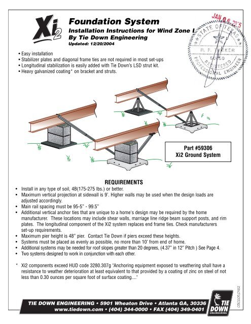 Foundation System - Tie Down Engineering Restricted Web Sites