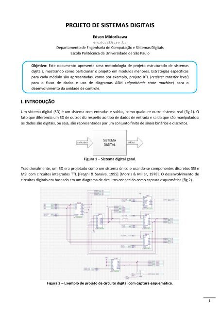 PROJETO DE SISTEMAS DIGITAIS - PCS - USP