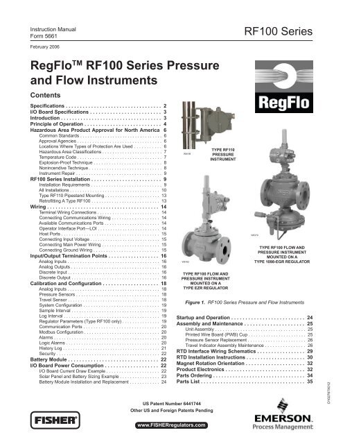 RegFlo RF100 Series Pressure and Flow Instrument - Control ...