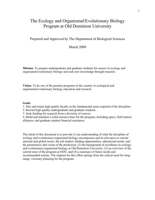 The Ecology and Organismal/Evolutionary Biology Program