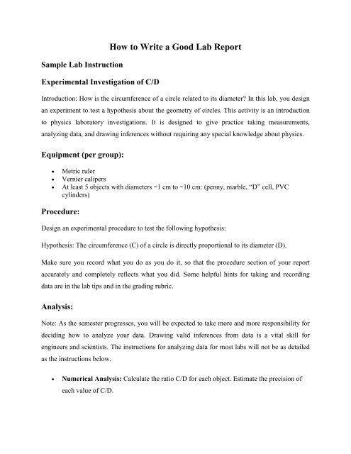 How To Write A Good Lab Report Writing A Lab Report Introduction And Discussion Section Guide 