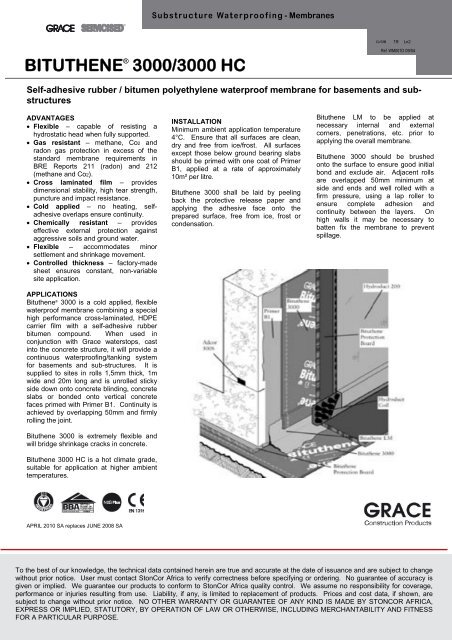 BITUTHENE® 3000/3000 HC - StonCor Africa