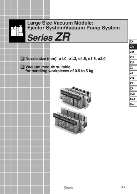 Series ZR Large Size Vacuum Module: Ejector System ... - SMC ETech
