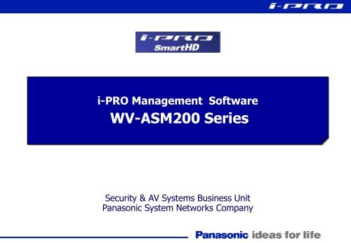 WV-ASM200 Series