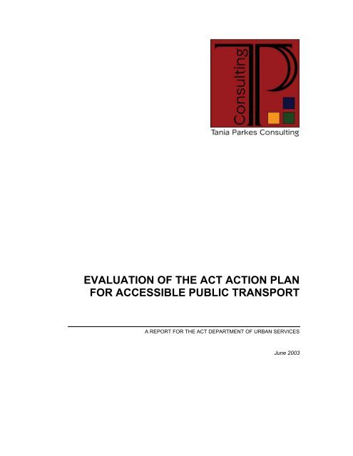 evaluation of the act action plan for accessible public transport