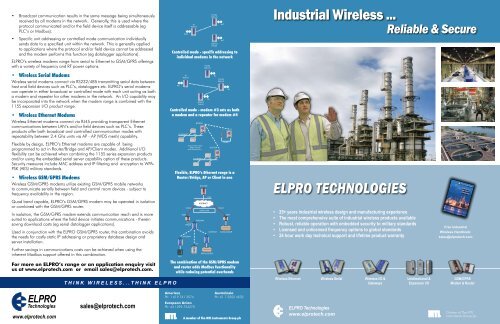 Industrial Wireless ... ELPRO TECHNOLOGIES - Echo Group Inc