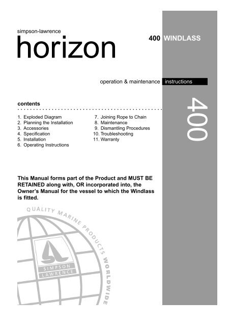 Horizon 400 Windlass - Pyacht.com