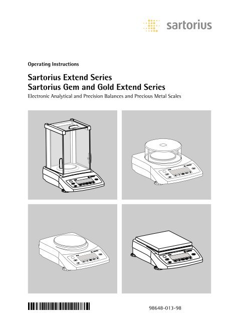 Sartorius Extend Series Sartorius Gem and Gold ... - Scalenet.com