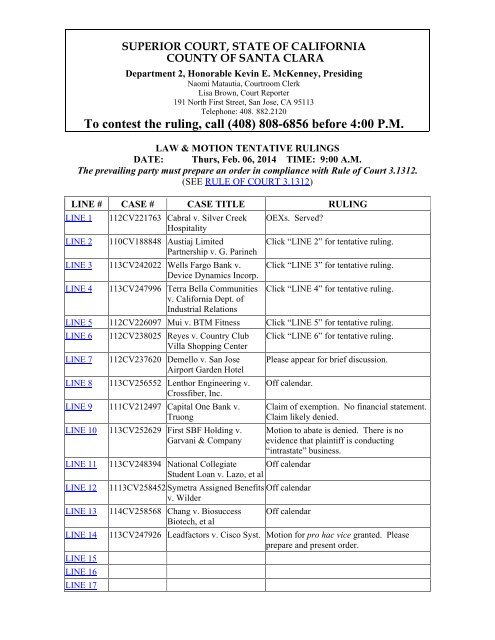 Superior Court, State of California - The Superior Court of California ...