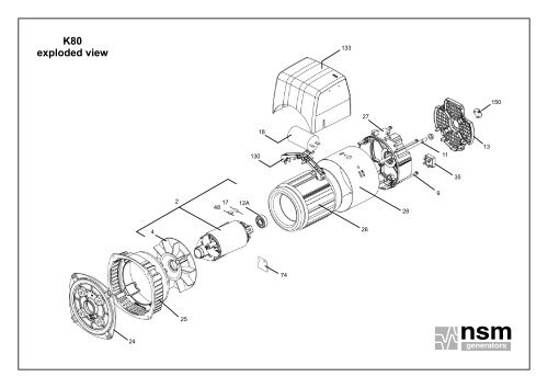 K80 exploded view - NSM Generators