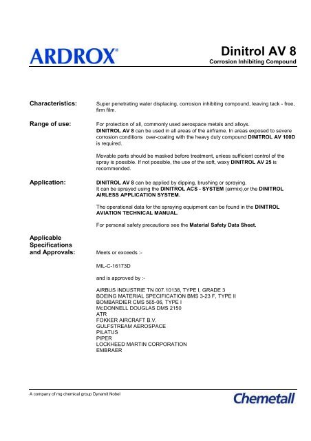 Dinitrol AV 8 - Lindberg & Lund AS