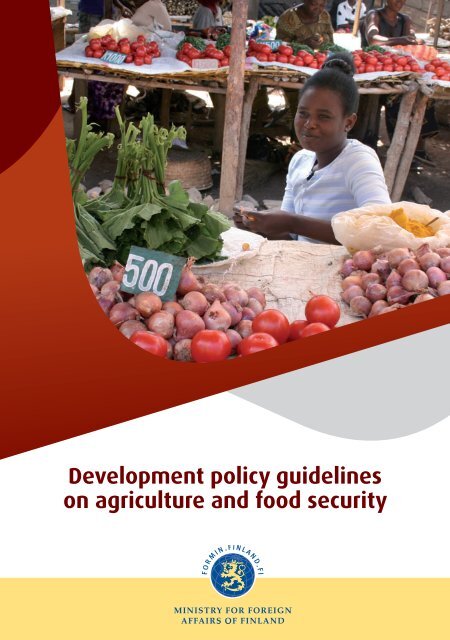 Development policy guidelines on agriculture and food security